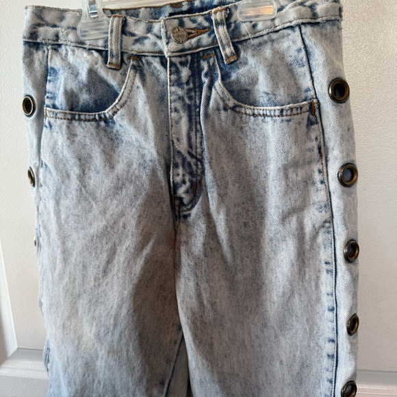 jeanjer | Jeans | Vintage 9s Acid Wash Denim Jeans With Open Side ...